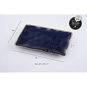 Pampa Bay Thin and Blue Rectangular Platter