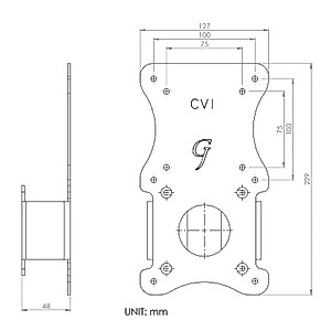 Monitor VESA Adapter Conversion Plate - from 75x75mm to 100x100m | Compatible with AOC C32V1Q Monitor | Laser Cut | 100% Made in North America