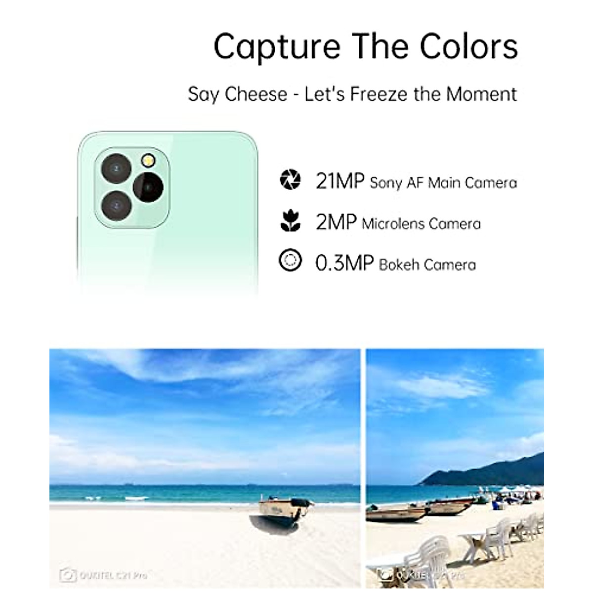 OUKITEL C21 Pro Unlocked Smartphones 21MP Triple Camera Mobile Phone 6.39" HD+ Unlocked Cell Phones 4GB + 64GB/256GB External SD 4000mAh Battery Android 11 Dual SIM/OTG/GPS/WiFi