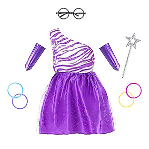 Teuevayl Little Girl Dress up Trunk Set, 20PCS Girls Pretend Play Princess Role Play Costumes Set, Singer, Princess, Fairy Costume for Girl Ages 3-7