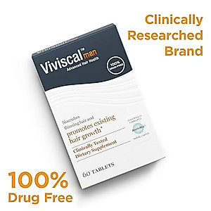 Viviscal Men's Hair Growth Supplements for Thicker, Fuller Hair Clinically Proven with Proprietary Collagen Complex, 60 Tablets - 1 Month Supply