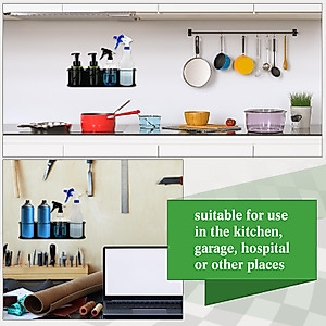 Therwen 2 Pcs 5 Holes All Purpose Steel Spray Bottle Holder Heavy Duty Spray Can Holder Rack Organizer Easy Install Wall Mount Paint Spray Bottle Organizer Storage Rack for Garage Home Workspace