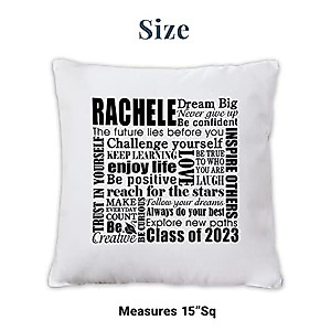 Let's Make Memories Personalized Dream Big Graduation Pillow - Celebrate The Grad - Class of 2023 - Customize with Name & Year - Black/White