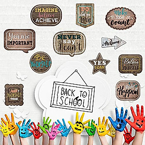30Pcs Home Sweet Farmhouse Classroom Decoration Positive Sayings Accents Motivational Inspirational Signs Cutouts with Glue Point Dots for Bulletin Board Class Office Nursery Home Decor