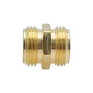 HYDRO MASTER Brass Garden Hose Adapter Double Male Quick Connector 3/4 Inch Solid Brass 2 pack