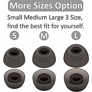 Replacement Ear Tips Eartips Ear Plug Ear Gels Compatible with Soundcore Sport X10 /Liberty 3 Pro/Air 2 Pro/Life P3i,JNSA Silicone Ear Tip Replacement for Anker Earphone,S/M/L 6 Pairs,Black