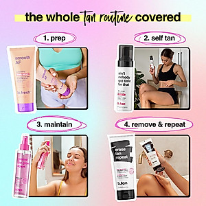 b.tan Pre-Shower Self Tanner Mousse | Ain't Nobody Got Time for That - Fast, 9 Minute Express Sunless Tanning Foam, No Fake Tan Smell, No Added Nasties, Vegan, Cruelty Free, 6.7 Fl Oz