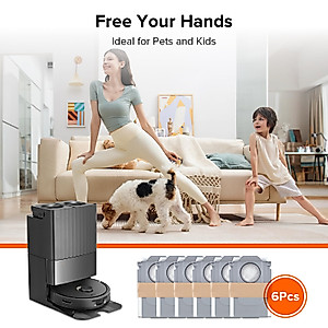 roborock 6 Packs Disposable Dust Bags for Q Revo, Qrevo S, S8 MaxV Ultra, S8 Max Ultra, Qrevo MaxV Qrevo Pro Robot Vacuum Cleaner, 2.7L Large Capacity