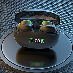 Lovskoo Wireless Earbuds, Bluetooth Earbuds 5.3 Headphones with Smart Noise Cancelling, 18D Premium Sound Wireless Earphones for Sports, in Ear Bluetooth with Built-in Mic Cool Stuff (Black)