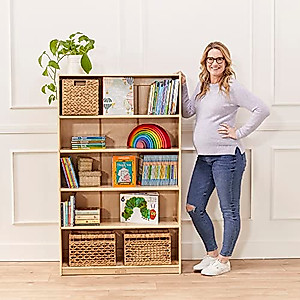 ECR4Kids Classic Bookcase, 60in, Adjustable Bookshelf, Natural