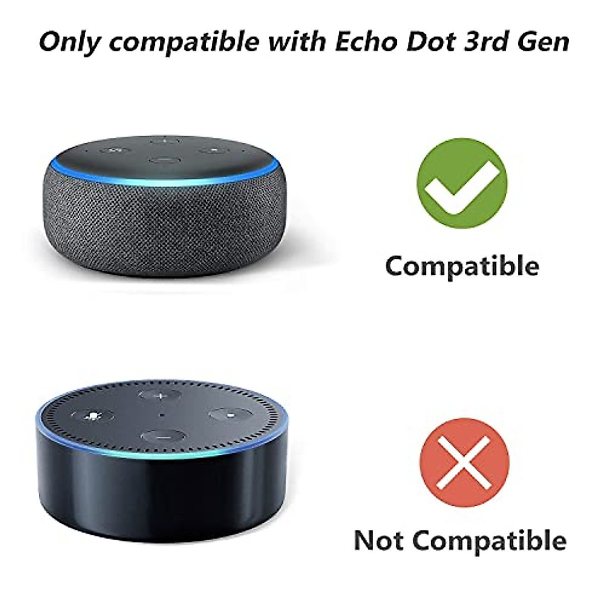 WALI Outlet Holder, Echo Dot 3rd Gen Wall Mount Stand, for Alexa Smart Home Speakers Voice Assistants Space Saving Accessories with Cable Management, (AMM002-B), 1 Pack, Black