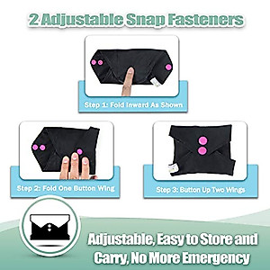 wegreeco Bamboo Charcoal Reusable Menstrual Pads - Reusable Sanitary Pads | Reusable Panty Liners | Soft Cloth Menstrual Pads - 6 Pack with 1 Cloth Mini Wet Bag (Small, Black)