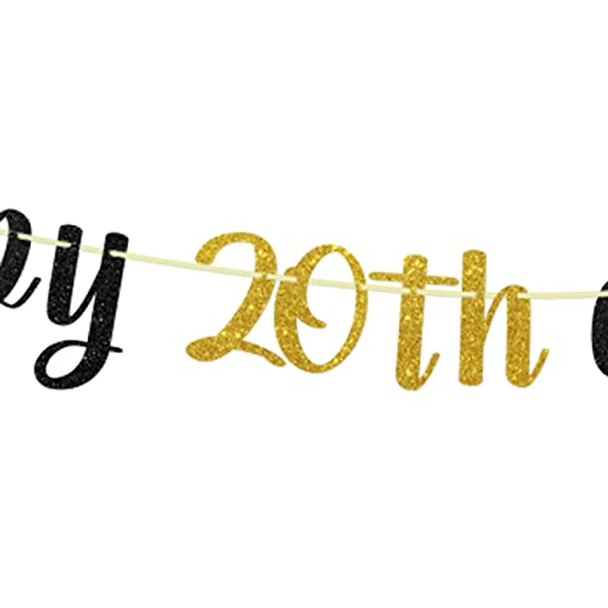 Maicaiffe Happy 20th Anniversary Banner - for 20th Wedding Anniversary / 20th Anniversary Party / 20th Birthday Party Decorations (20th)