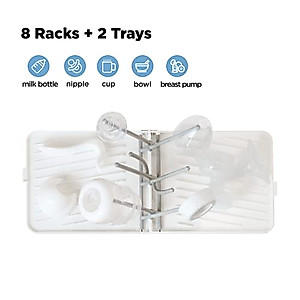 YOJAVU Baby Bottle Drying Rack, White