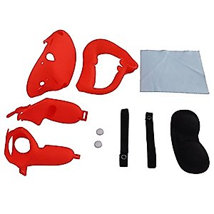 VR Glasses Cover, Hollow Design Skin Friendly VR Glasses Comfortable Anti Leakage for Oculus Quest 2(red)
