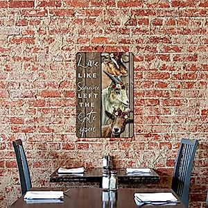 Goat Metal Tin Signs Live Like Someone Left The Gate Open Funny Printing Poster Decor Bathroom Living Room Kitchen Home Farm Farmhouse Art Wall Decoration Plaque