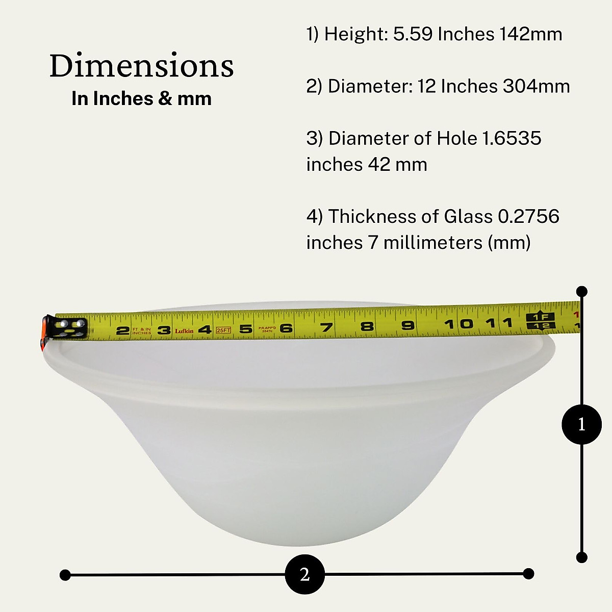 LIGHTACCENTS Alabaster White Glass Lamp Shade Replacement for Floor Lamp - Lamp Shade for Floor Lamps - Glass Lamp Shade - Floor Lamp Shade - Light Fixture Replacement Glass (White Marble)