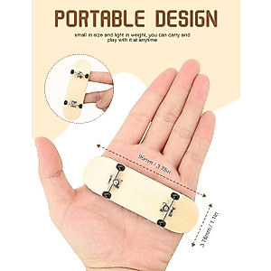 Yosoo Health Gear Finger Skateboards, Finger Board, Tool Kit, 1Pc Maple Wooden Alloy Fingerboard Finger Skateboards with Box Reduce Pressure Kids Gifts