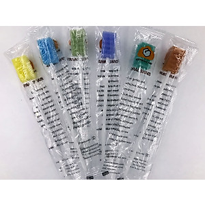 KEYWAYCARE Oral Swabs Disposable 360 Pcs Each Individually Wrapped Swabsticks Toothettes Mouth Swabs Sponge Dental Care Zigzag Wave Shaped 6 Color Multi-Color Soft Foam Oral Swabs