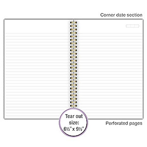 Cambridge Meeting Spiral Notebook, Legal Ruled, Soft Cover Business Journal, 9-1/2" x 7-1/4", Wirebound Memo Notepads, Cute Stationery Supplies for Home Office, 80 Sheets, Purple (49556)