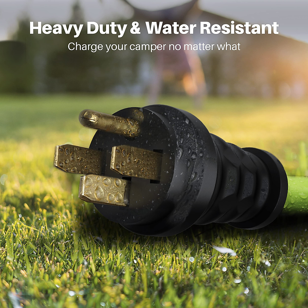 GearIT 50-Amp Generator Extension Cord (20 Ft) Inline NEMA 14-50P to SS2-50R Twist Lock Connector STW 6/3+8/1 AWG 125/250V for 50A Power Inlet Box, RV Camper, Generator to House - 20 feet