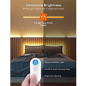 Govee Under Cabinet Lights, Motion Sensor LED Light Strip with Memory Function, 4pcs Adjustable Brightness and 3000K Warm White Closet Lights for Cabinet, Counter, Kitchen, Bedroom