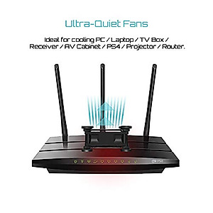 upHere USB Computer Fan Black,Dual 80mm Fan,3 Adjustable Speeds Silent Fan for Computer Cases Computer Cabinet PlayStation Xbox Cooling,U804