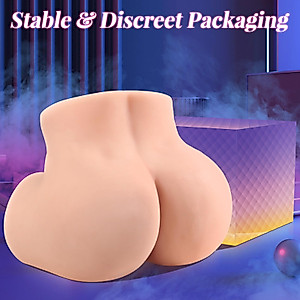 16.5LB Vibrating Male Masturbator with 10 Vibration Modes - Lifelike 3D Pocket Pussy and Butt, Automatic Adult Toy for Men (13x9.4x7in)