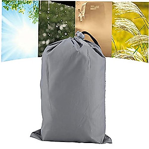 Round Table Dust Cover Outdoor Waterproof Garden Patio Furniture Covers(Black) A