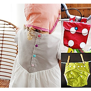 KAM Snaps Buttons + Snap Pliers, Starter Fasteners Kit, 384 Sets 24-Colors, Size 20 T5 KAM Snap Plastic Fasteners Punch Poppers Closures No-Sew Buttons for Crafts Cloth Diaper Bibs