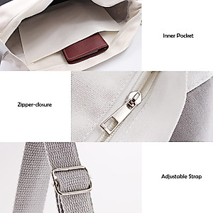 TANOSII Canvas Tote Bag Womens Hobo Handbag Casual Shoulder Bag Shopping Bag Large Size Crossbody Bag Multi-Color