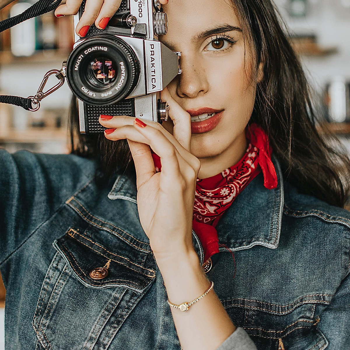 Yoosteel Gold Initial Bead Bracelets for Women Trendy, 14K Gold Filled Cute P Letter Bracelet Personalized Gold Jewelry Gold Bead Bracelets for Women Friends Bridesmaids Gold Jewelry Gifts for Women