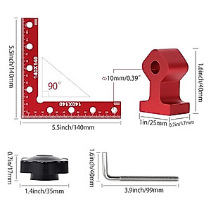 W B D WEIBIDA 90 Degree Clamps For Woodworking, Positioning Squares Right Angle Clamps 2 Pack, 5.5" X 5.5" (140 x 140mm) Aluminum Alloy Corner Clamps Tools For Cabinets, Picture Frame, Drawers