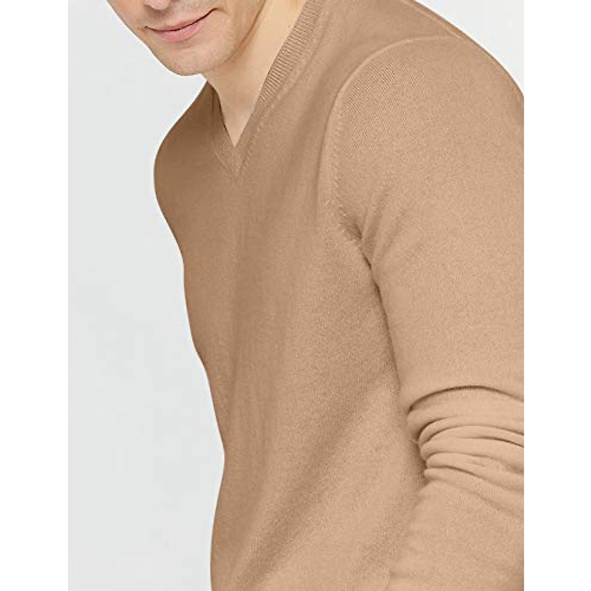State Cashmere Essential V-Neck Sweater - Long Sleeve Pullover for Men Made with 100% Pure Cashmere Sourced from Inner Mongolia Goats - Soft, Lightweight & Versatile - (Camel, Large)