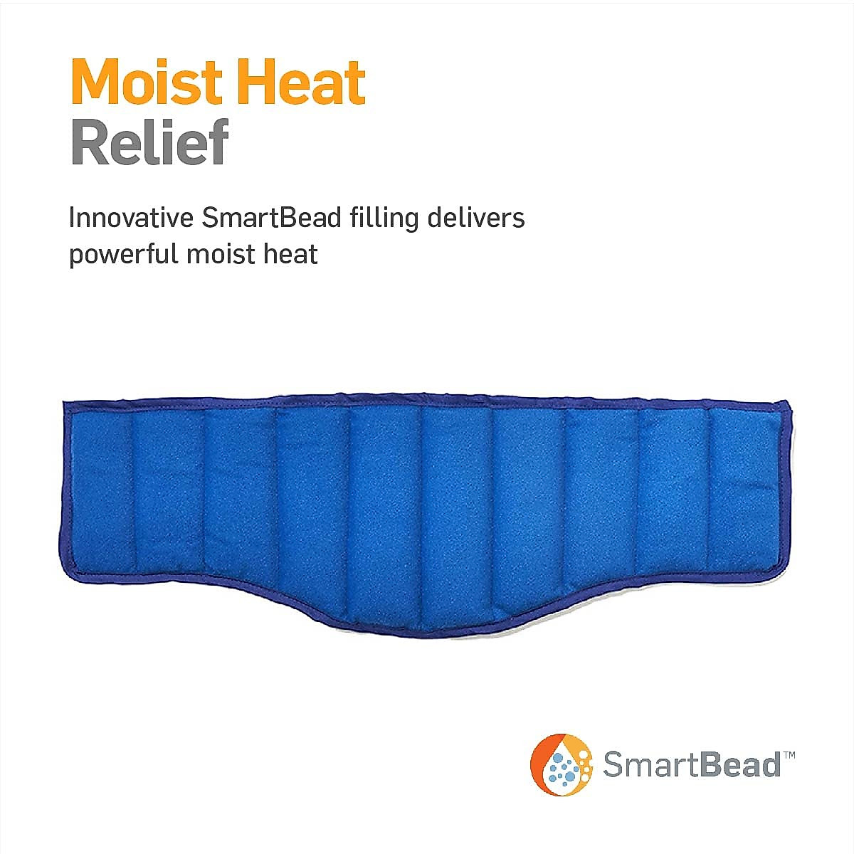 NatraCure Warming Neck Wrap (w/SmartBead) – Microwaveable Moist Hot Pack and Heated Pain Relief Pad for Neck, Shoulders, and Back