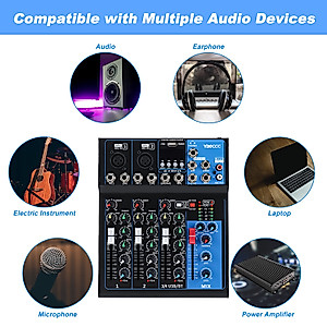 4 Channel Live Studio Stereo Audio bluetooth Mixer Sound Mixing DJ USB Console