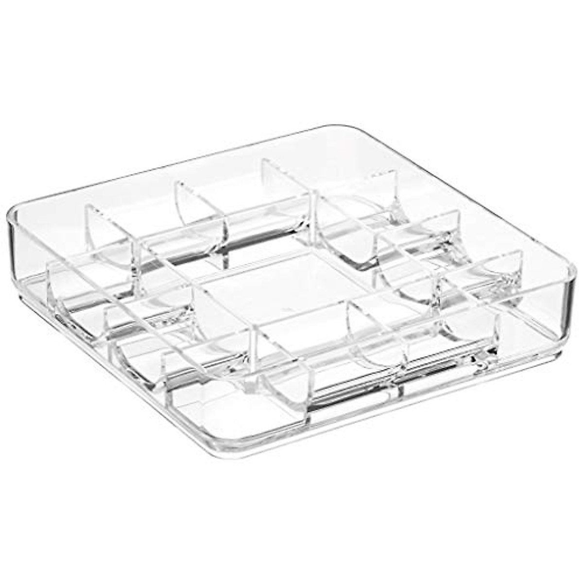 Amazon Basics Acrylic 13-Compartment Durable Makeup Jewelry Accessories Storage Organizer Tray