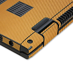 Skinomi Gold Carbon Fiber Full Body Skin Compatible with Toshiba Satellite Radius (2015, 14 inch)(Full Coverage) TechSkin with Anti-Bubble Clear Film Screen Protector