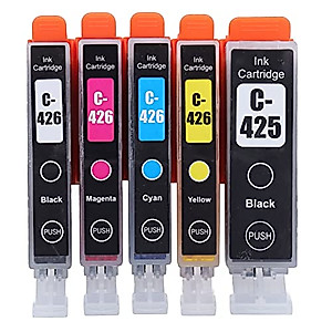 Hilitand Multi Colors Inkjet Cartridge ABS Housing Printer Ink Cartridges Smoothly Ink Output Inkjet Cartridge for Printer Part Replacement (BK BK C M Y 5 Colors)