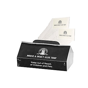 Grandpa Gus's Mouse & Insect Glue Board Traps, Extra-Long Foldable Pre-Baited Sticky Traps for Mouse, Roach, Spider, Ant & Fly, 9.25" x 5.25", Pack of 36