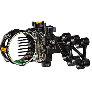 Trophy Ridge React Pro 7 Pin Archery Bow Sight - Tool Less Windage and Elevation Adjustability, 2nd/3rd Axis Leveling, Adjustable Click Light, Glow Ring, Right Hand, 0.010 Pin