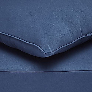 Amazon Basics Deep Seat Outdoor Patio Seat and Back Cushion Set 25 x 25 x 5 inches and 28 x 22 x 5 Inches, Insignia Blue