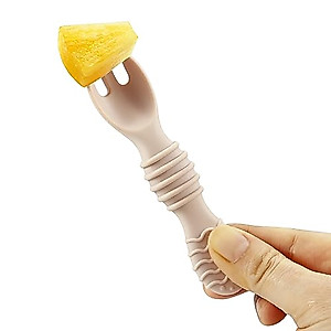 PandaEar Silicone Baby Spoons & Fork Feeding Set (6 Pack) | BPA Free Fist Stage Silicone Self Feeding Utensils for Infant Baby Led Weaning Ages 6 + Months