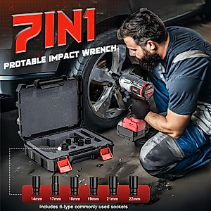 Cordless Impact Wrench 1/2 inch for Milwaukee M18 Battery, 900FT-LBS(1200N.m) Brushless Electric Impact Gun for Car Home, High Torque Power Impact Driver with 6Pcs Sockets & Storage Case (No Battery)