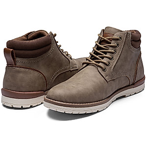 Vostey Men's Boots Casual Hiking Boots Winter Boots for Men Water-Resistant Chukka Boots (BMY673 Khaki Size 15)