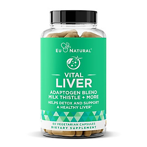 Vital Liver Cleanse Detox & Repair – 9-in-1 Liver Support Supplement – Milk Thistle, Artichoke Extract, Turmeric, Adaptogens – Optimal Liver Function and Digestive Health – 60 Vegetarian Soft Capsules