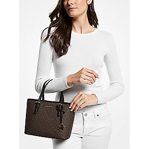 Michael Kors XS Carry All Jet Set Travel Womens Tote (BROWN/BLK)