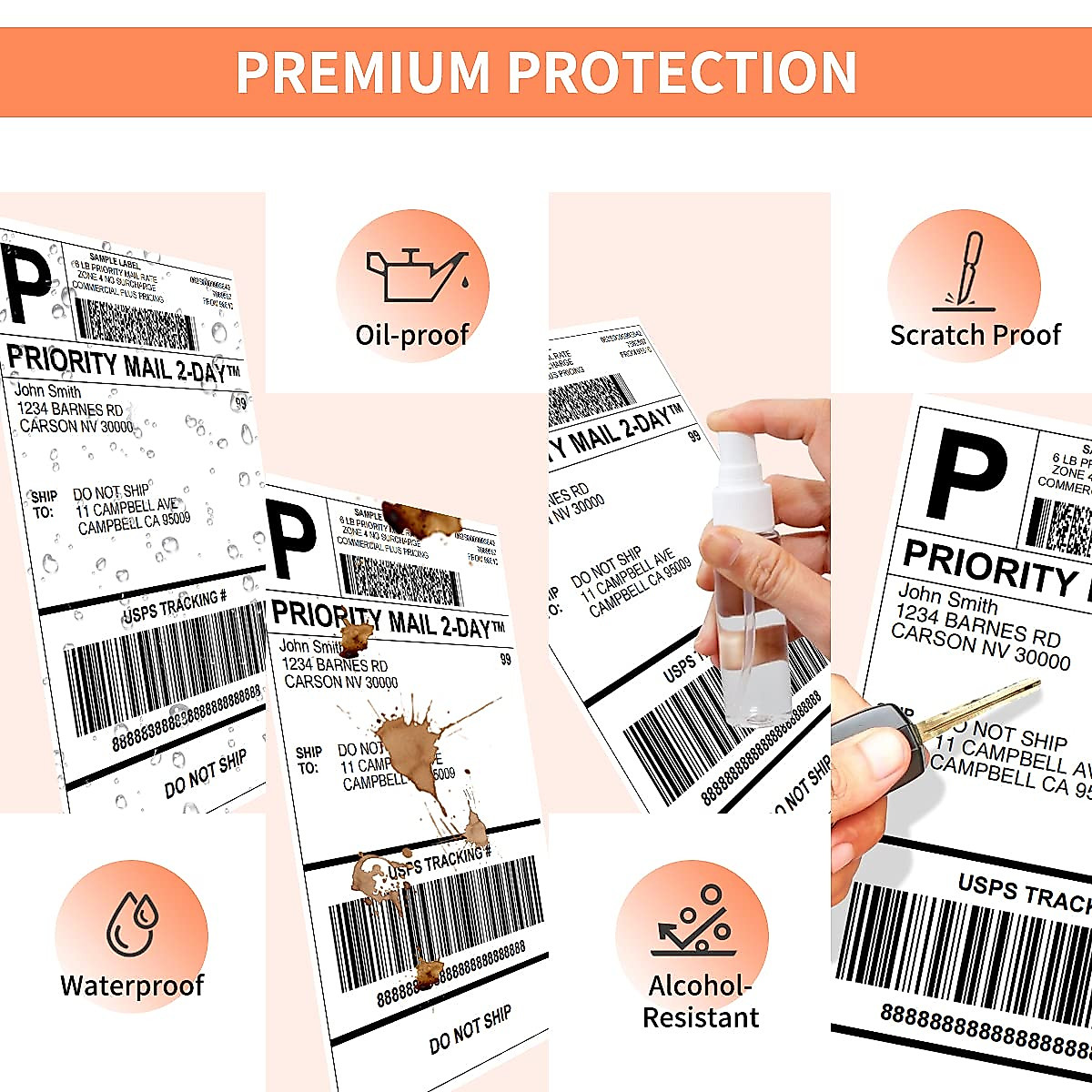 Phomemo 4x6 Thermal Label, Shipping Labels 4x6, Thermal Printer Labels, Fan-Fold Label, Permanent Adhesive, Commercial Grade, 500 Labels