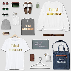 Tvinyl Warehouse Gold Metallic HTV Heat Transfer Foil Vinyl for Tshirt and Apparel 12" X 10"( Pack of 5 ), Easy to Weed and Iron on, Guaranteed Size