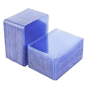 70 Pieces Card Sleeves Clear Hard Plastic Card Holder Trading Card Penny Sleeves Holder for Top Loaders,Baseball Card, Sports Cards,Credit/Trading Card(4 x 3 Inch)